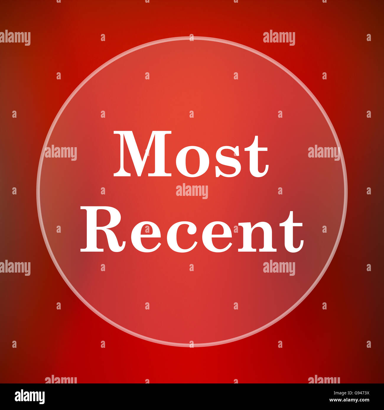 Most recent icon. Internet button on red background Stock Photo - Alamy