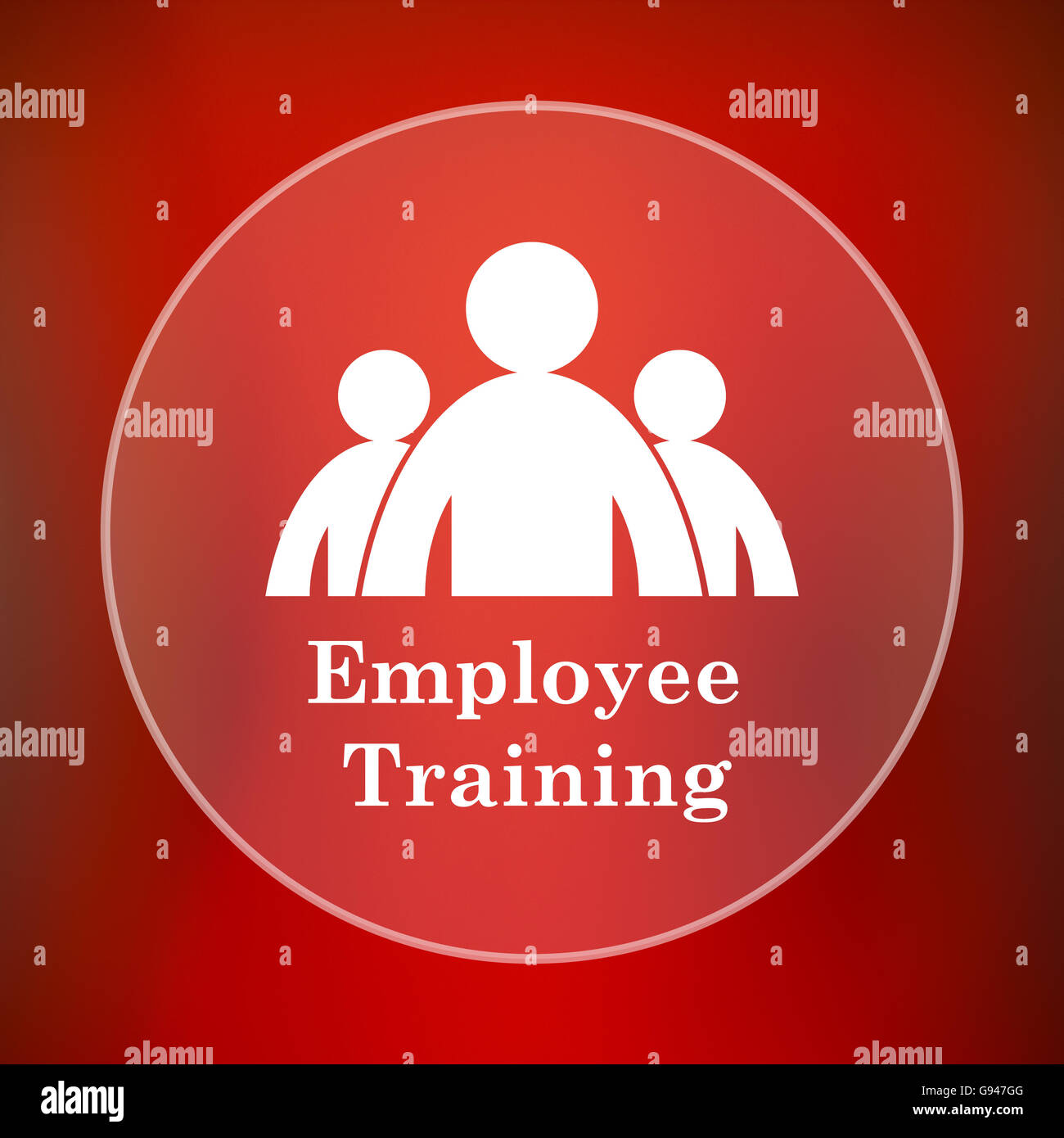 Employee training icon. Internet button on red background Stock Photo ...