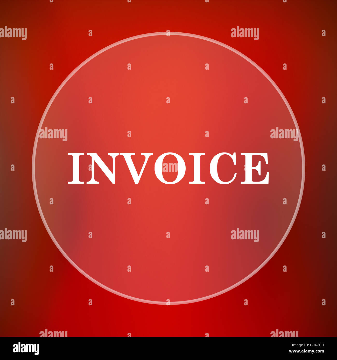 Invoice icon. Internet button on red background Stock Photo - Alamy