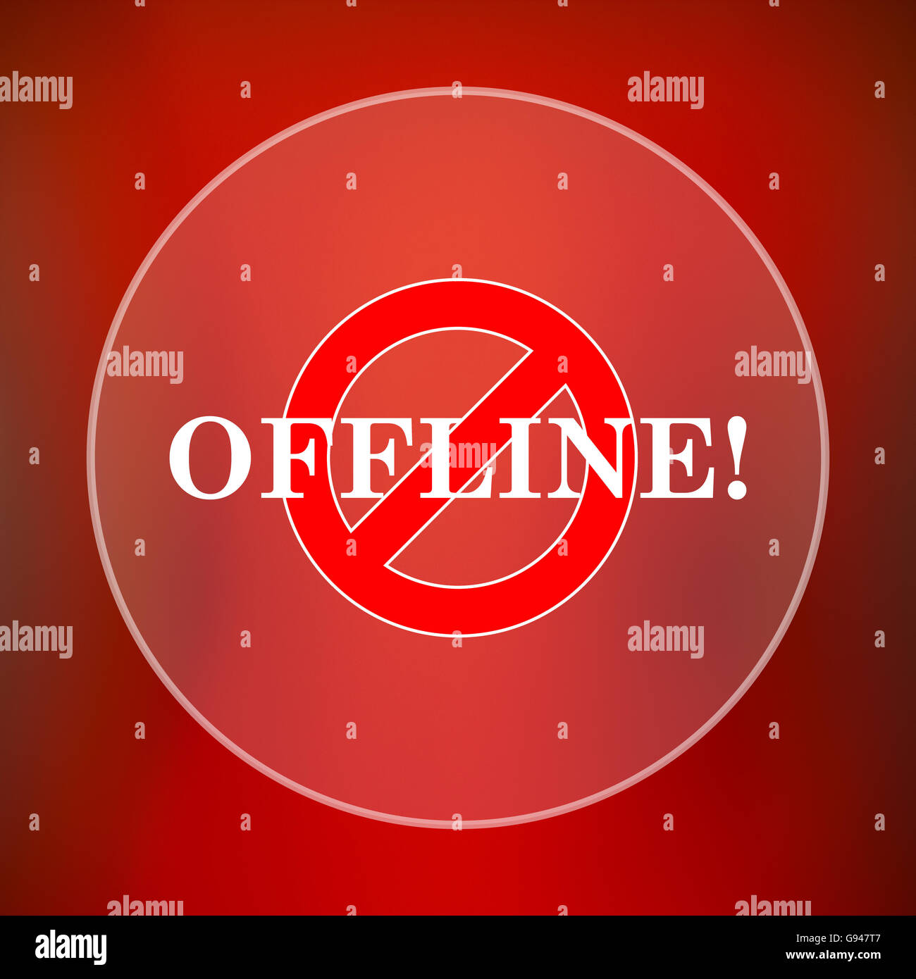 Offline icon. Internet button on red background Stock Photo - Alamy