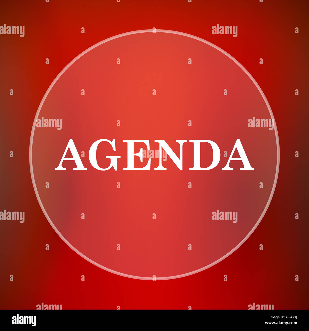 Agenda icon. Internet button on red background Stock Photo - Alamy