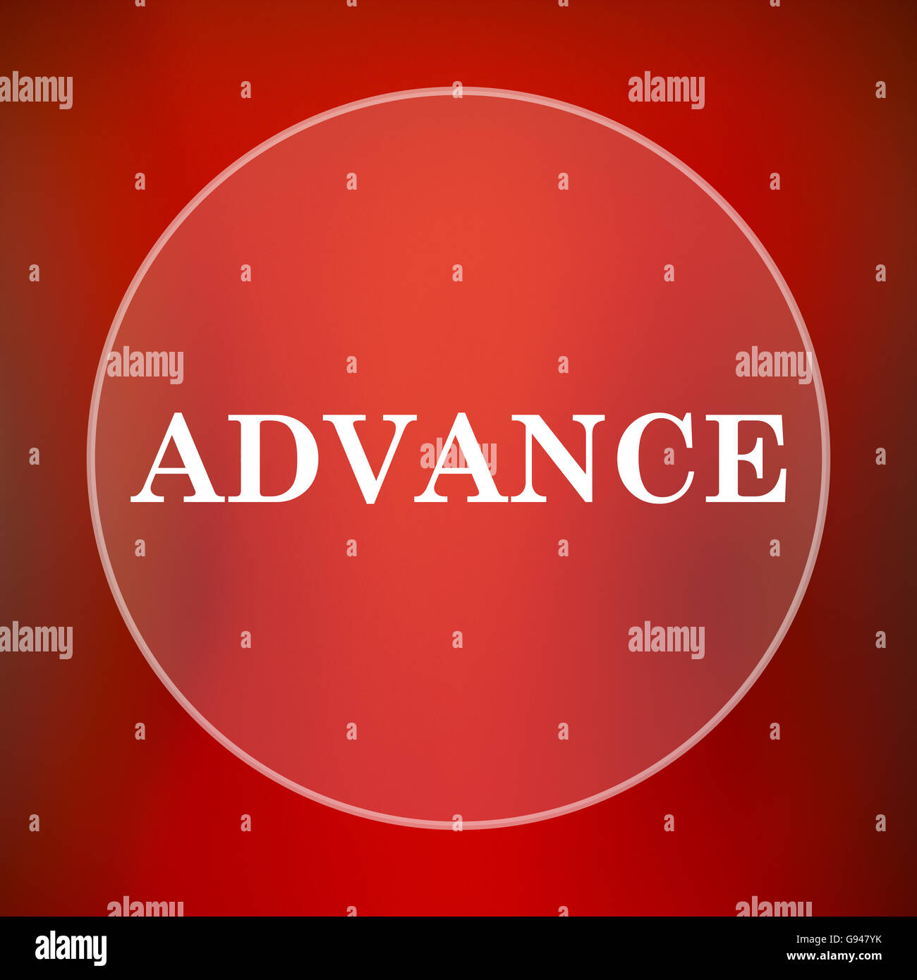 Advance icon. Internet button on red background Stock Photo - Alamy