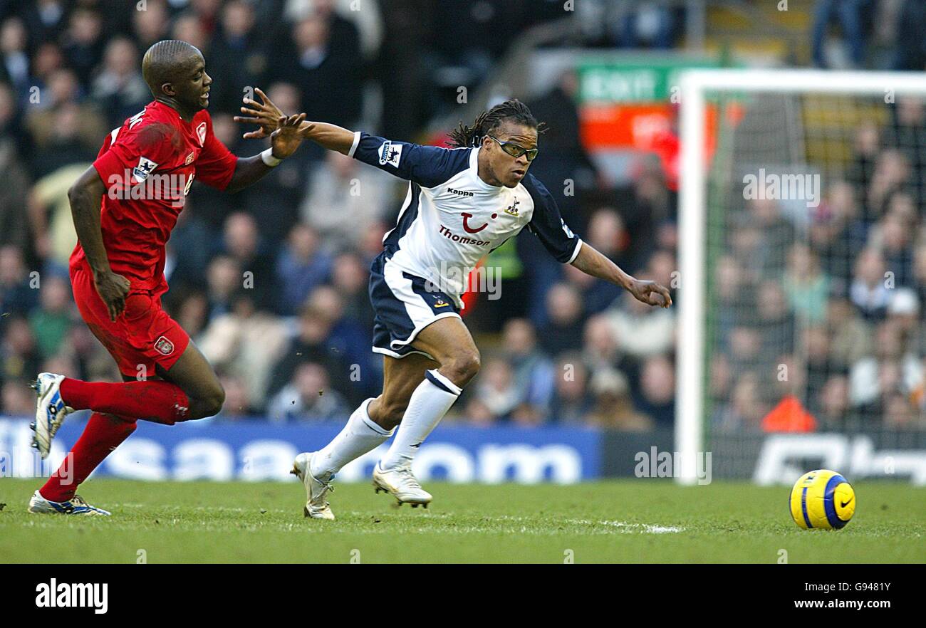 Liverpool's Mohamed Sissoko and Tottenham Hotspur's Edgar Davids Stock ...