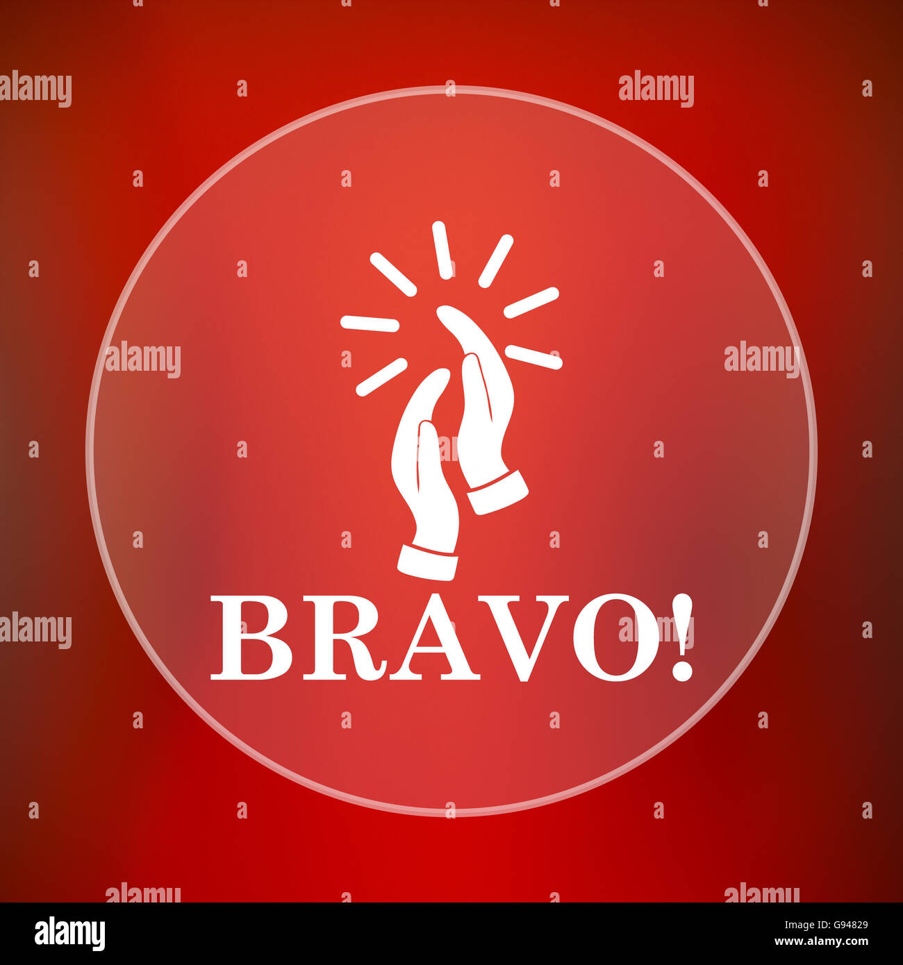 Bravo icon. Internet button on red background Stock Photo - Alamy