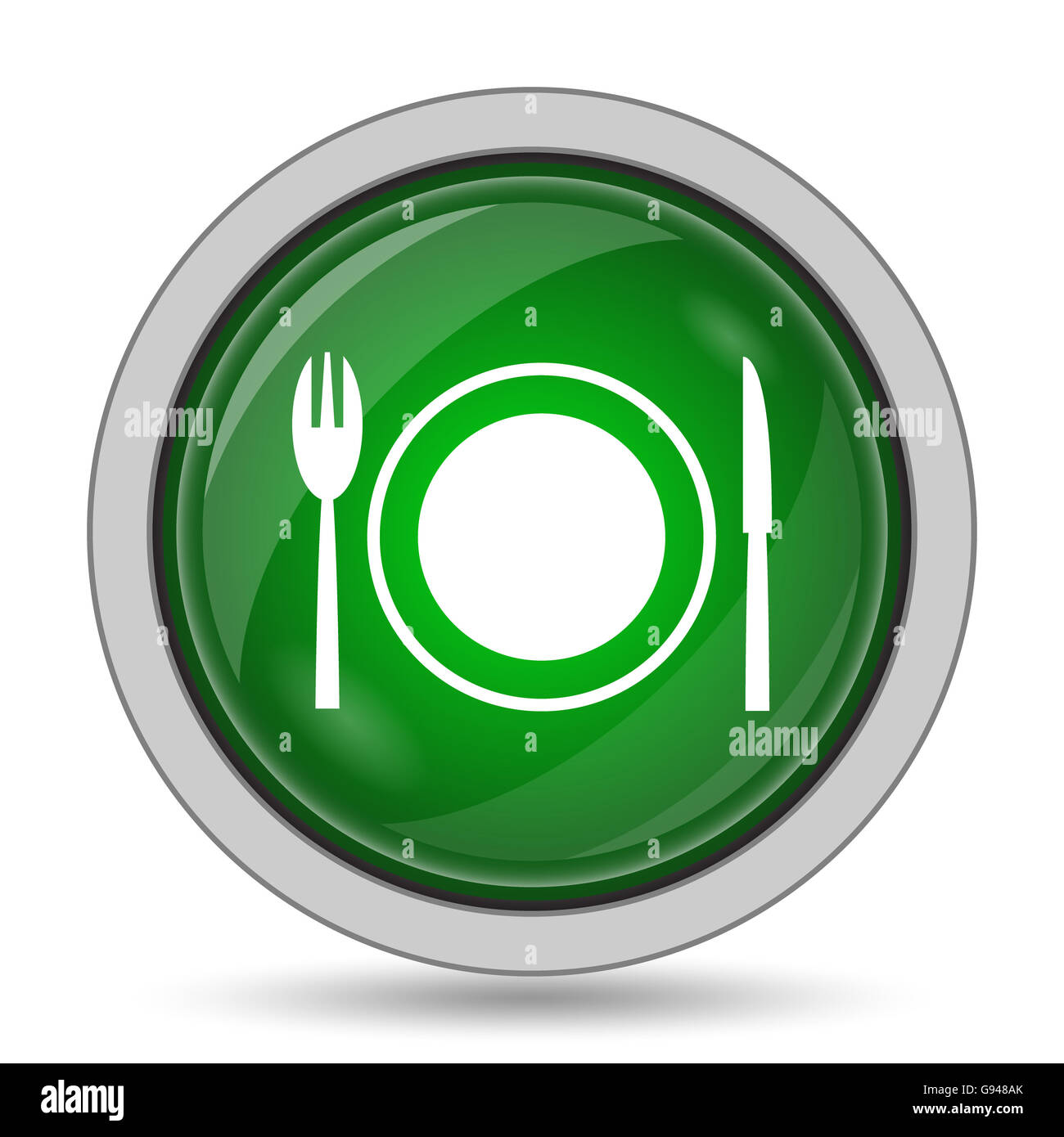 Restaurant icon. Internet button on white background Stock Photo - Alamy