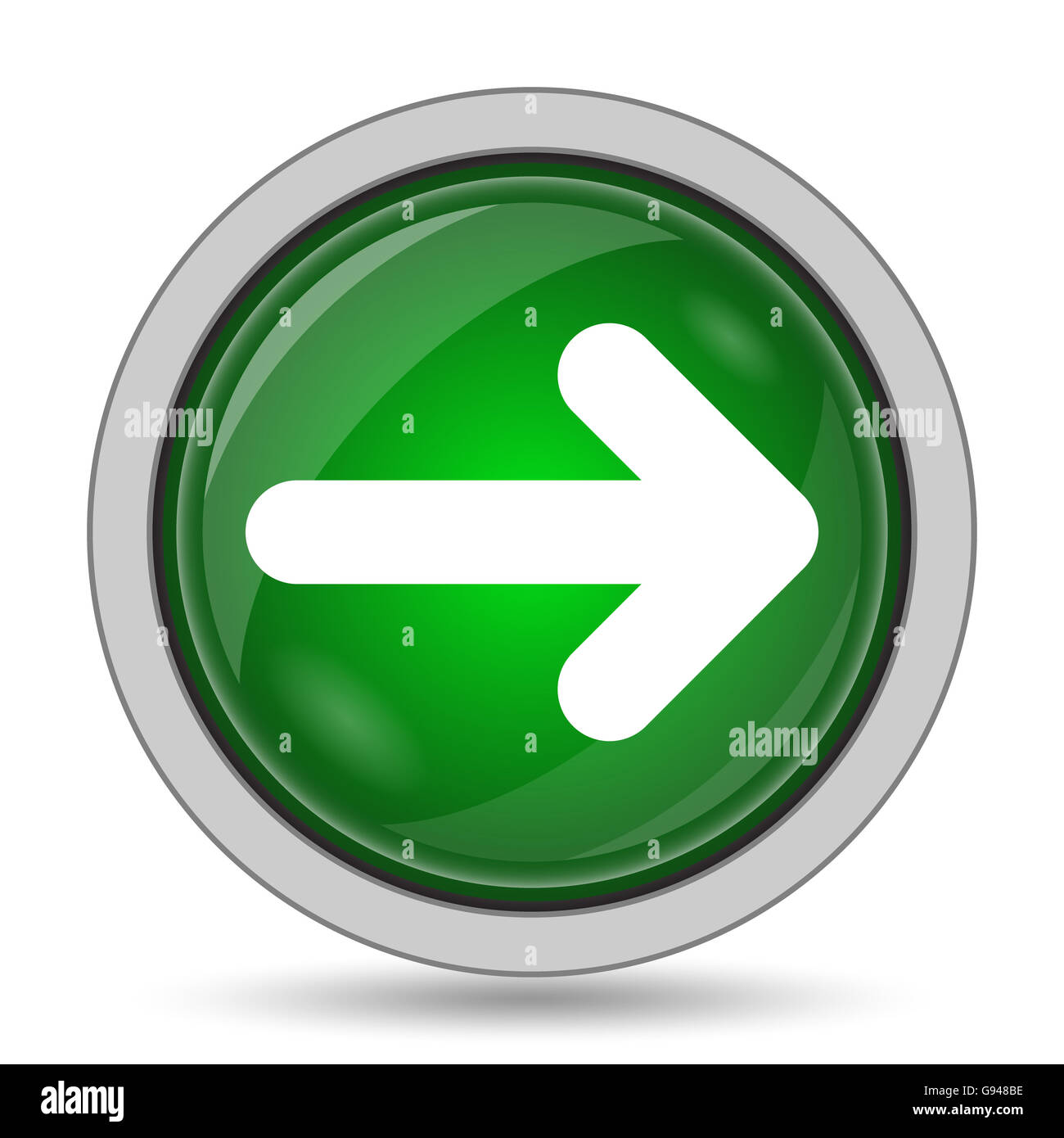 Right arrow icon. Internet button on white background Stock Photo - Alamy