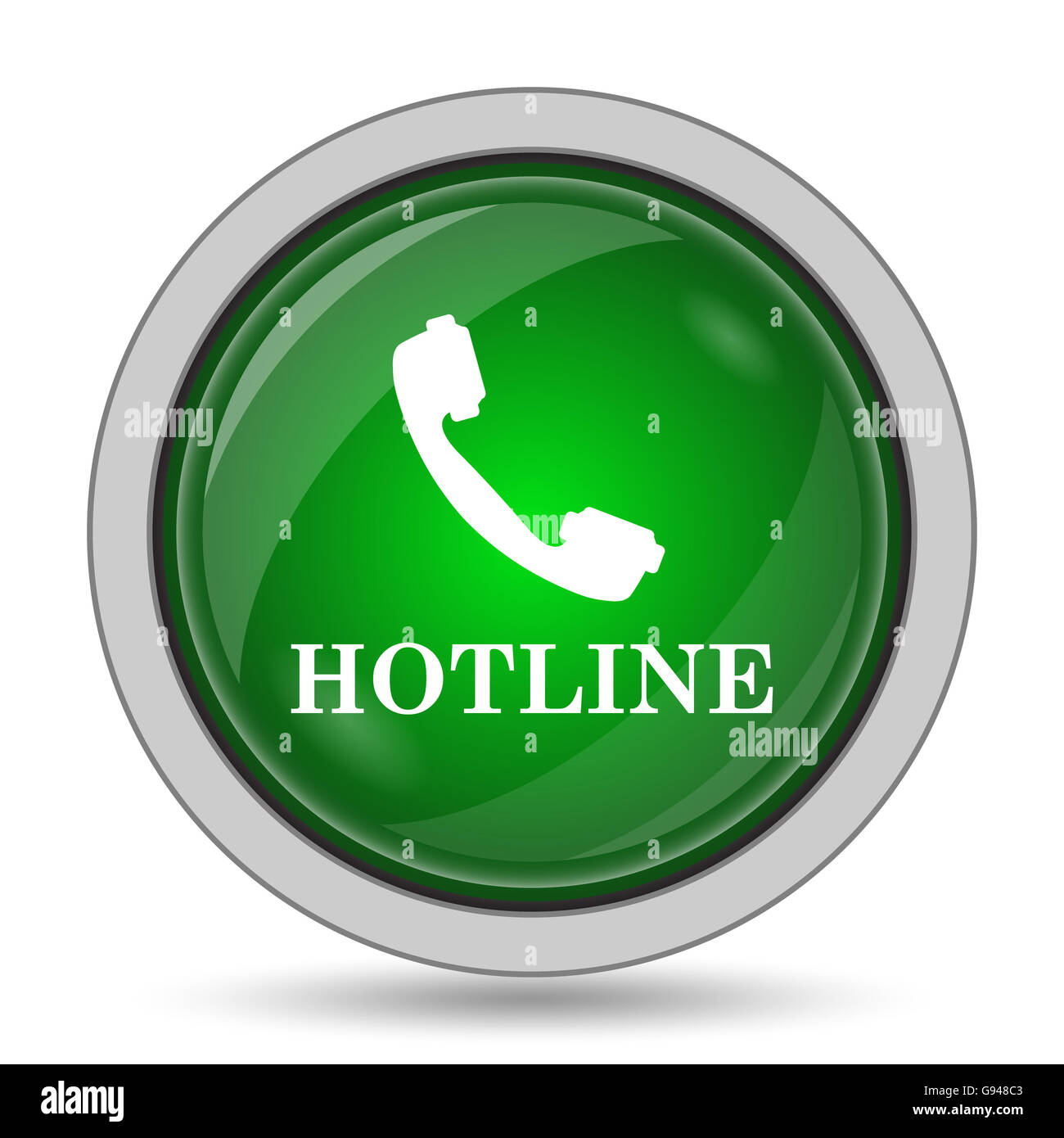 Hotline icon. Internet button on white background Stock Photo - Alamy