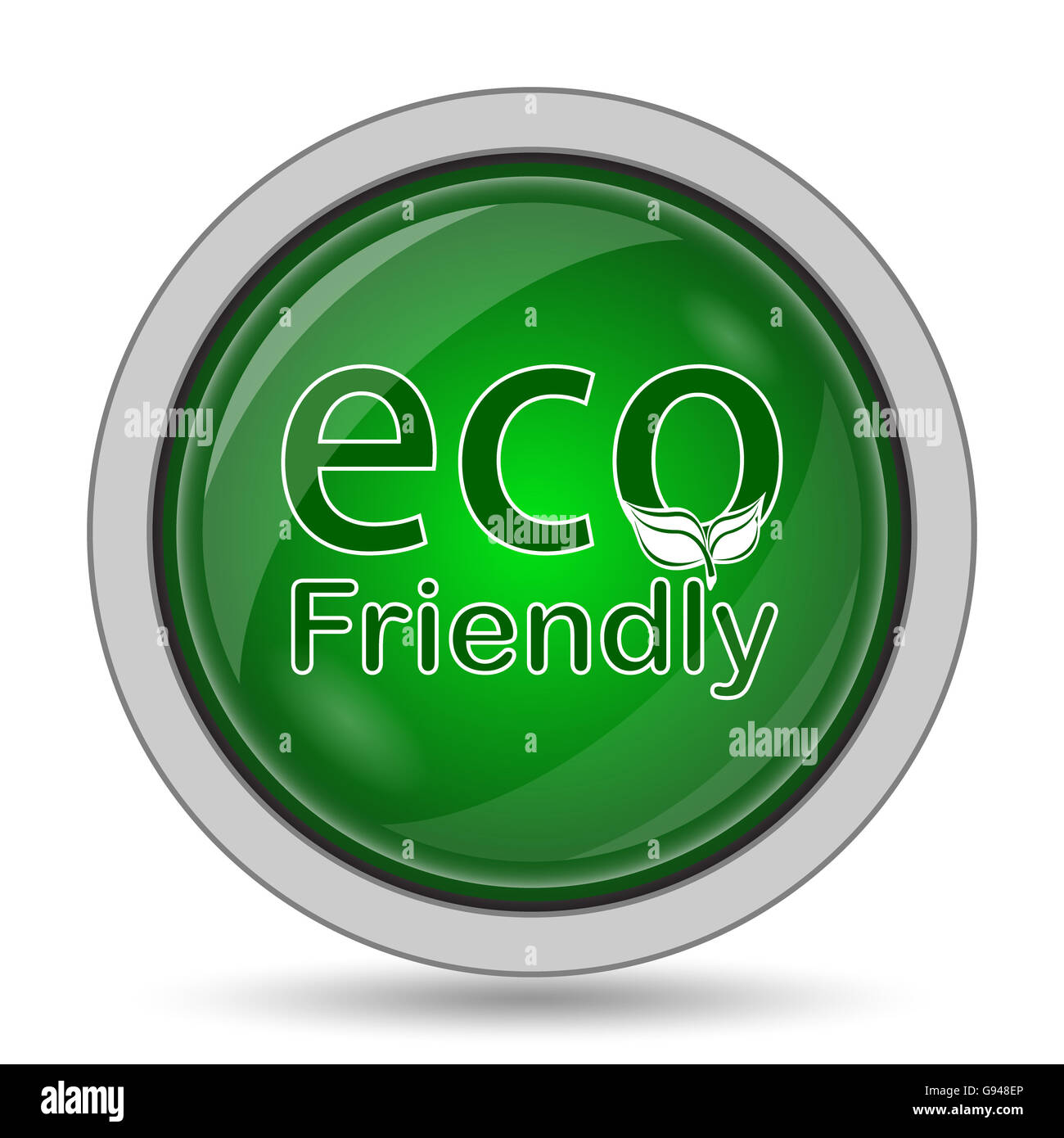 Eco Friendly icon. Internet button on white background Stock Photo - Alamy