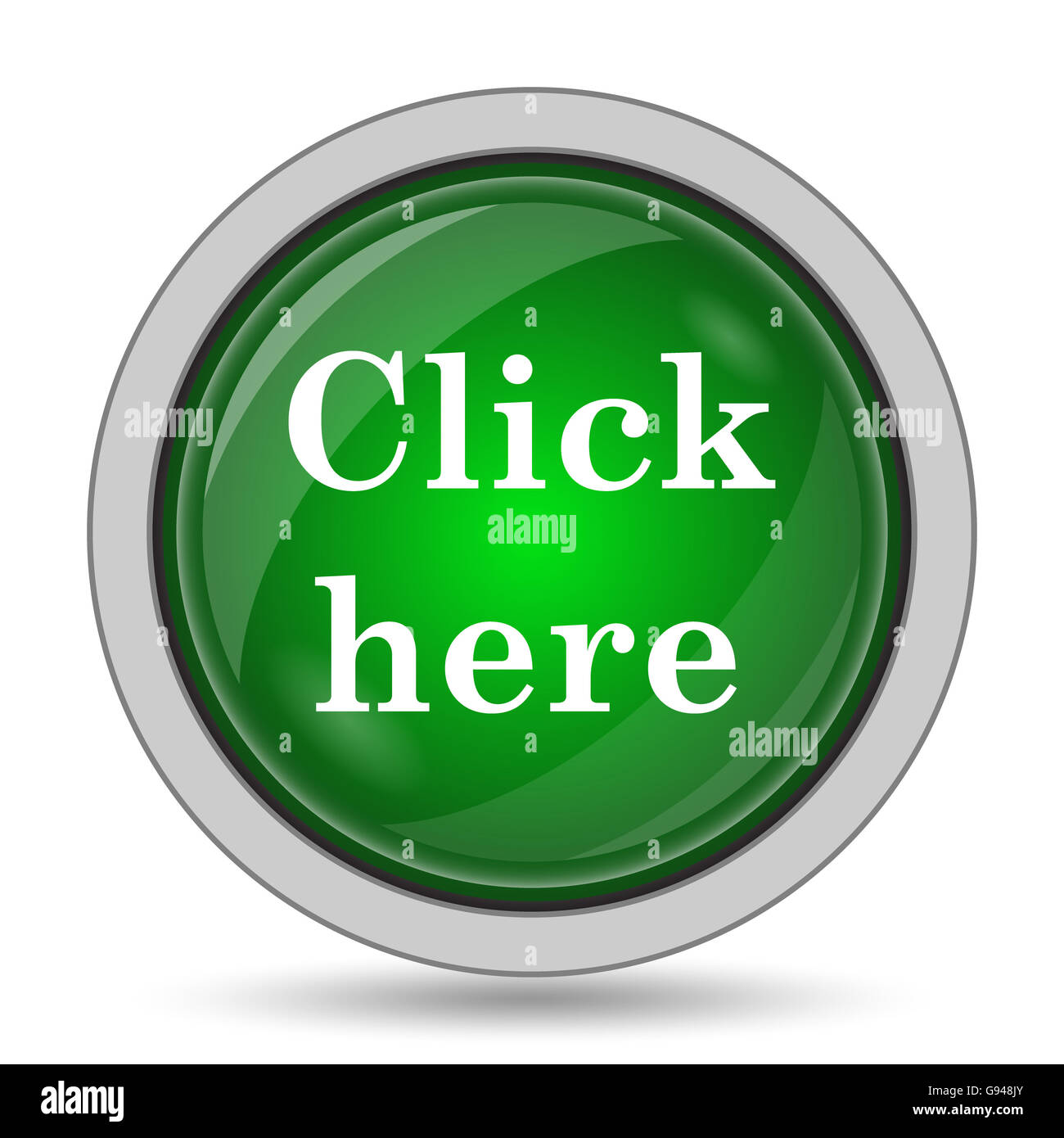 Click here icon. Internet button on white background Stock Photo - Alamy