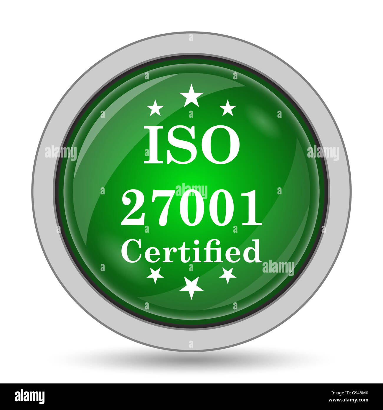 ISO 27001 icon. Internet button on white background Stock Photo - Alamy