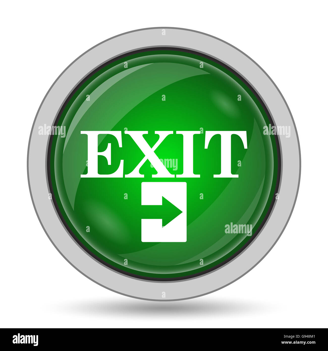 Exit icon. Internet button on white background Stock Photo - Alamy