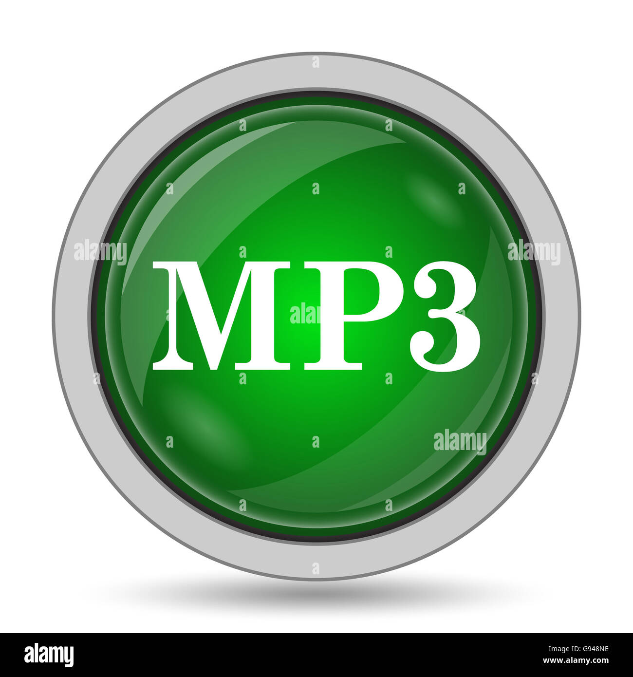 MP3 icon. Internet button on white background Stock Photo - Alamy