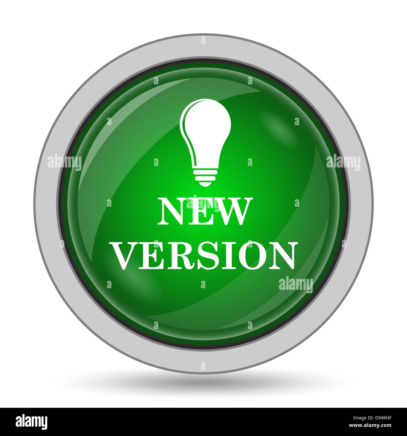 New version icon. Internet button on white background Stock Photo - Alamy