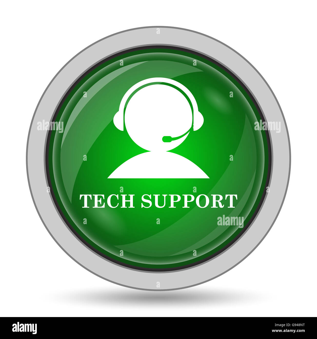 Tech support icon. Internet button on white background Stock Photo - Alamy