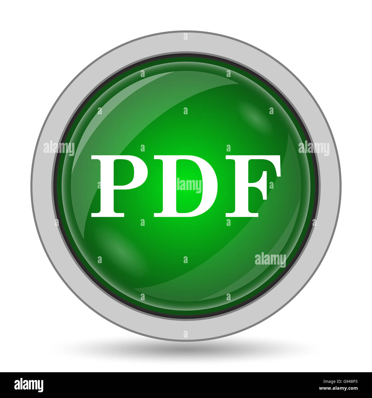PDF icon. Internet button on white background Stock Photo - Alamy