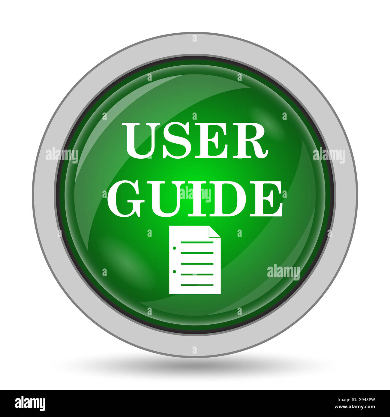 User guide icon. Internet button on white background Stock Photo - Alamy