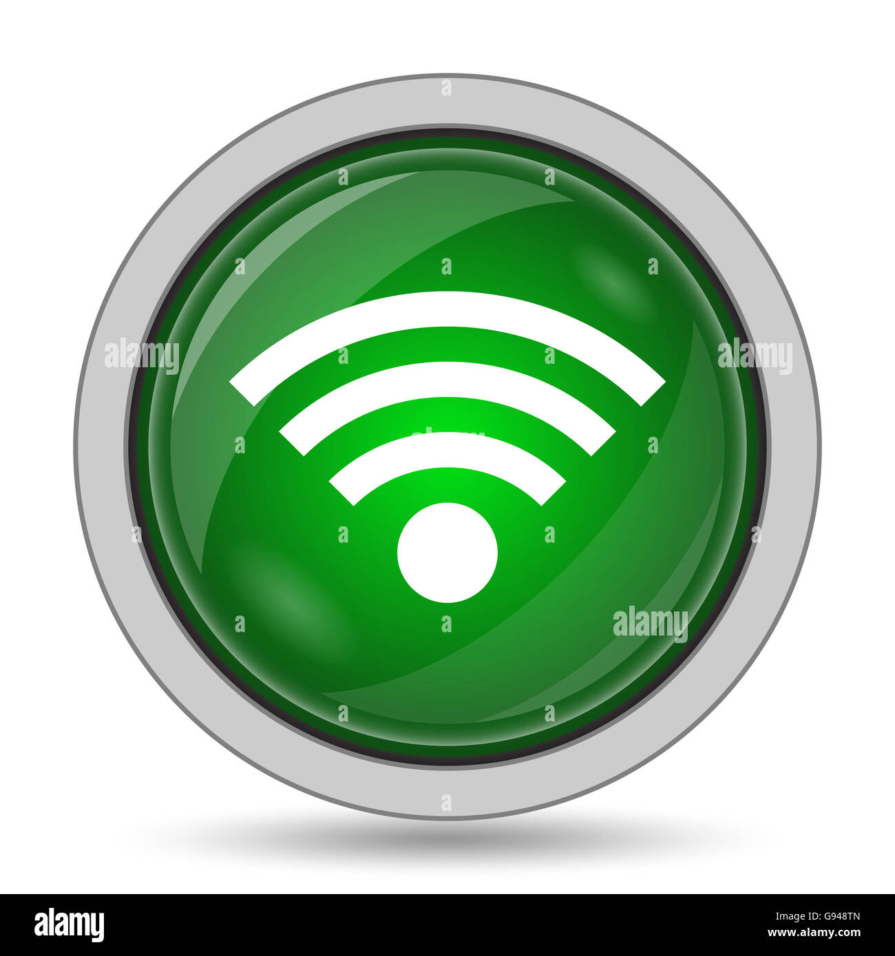 Wireless sign icon. Internet button on white background Stock Photo - Alamy