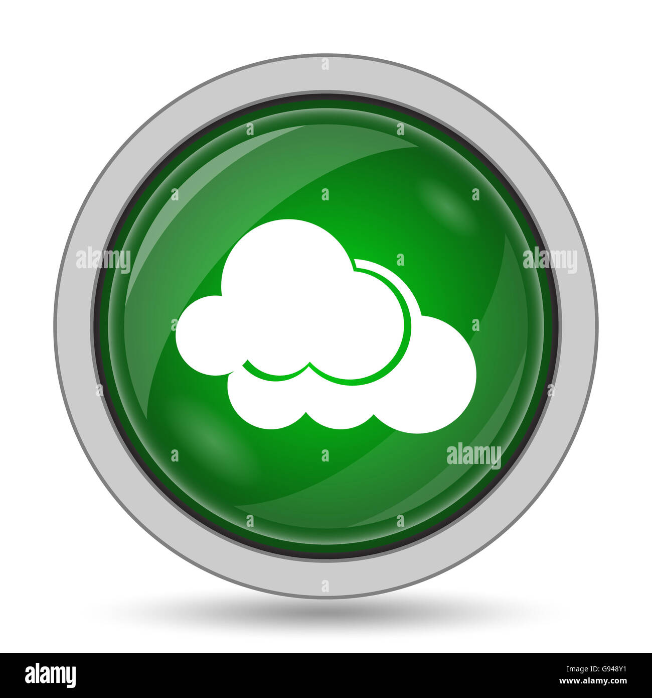 Clouds icon. Internet button on white background Stock Photo - Alamy