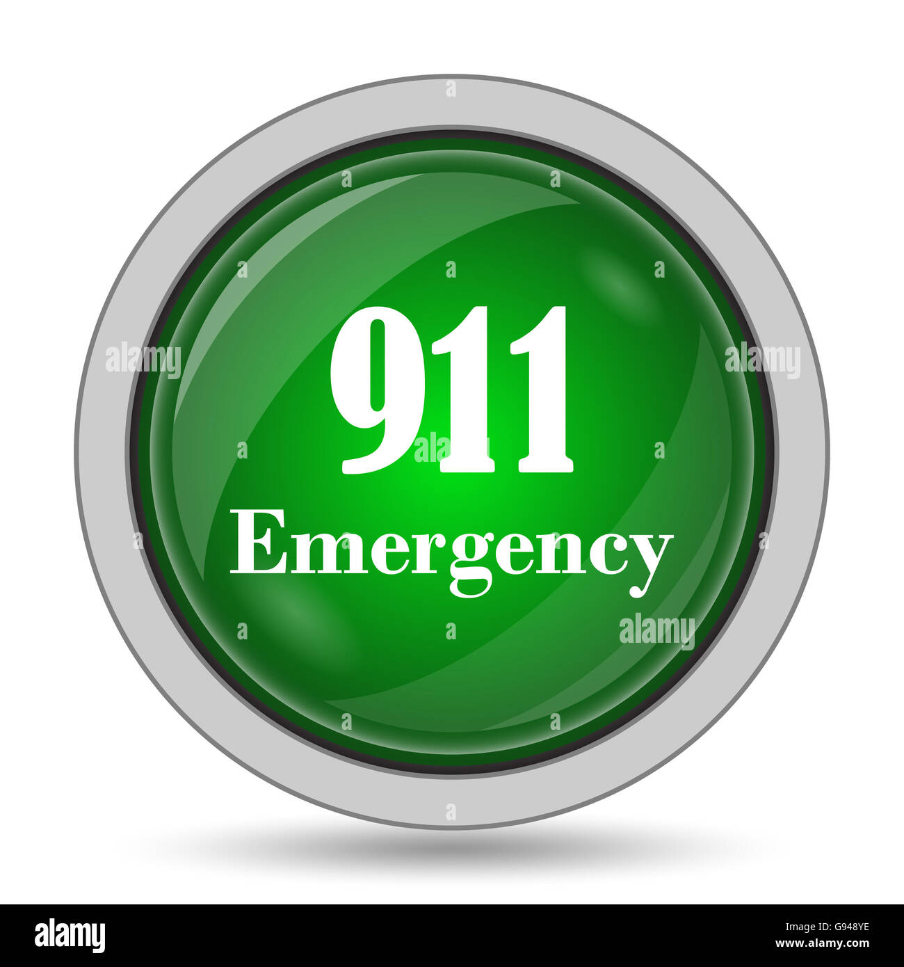 911 Emergency icon. Internet button on white background Stock Photo - Alamy