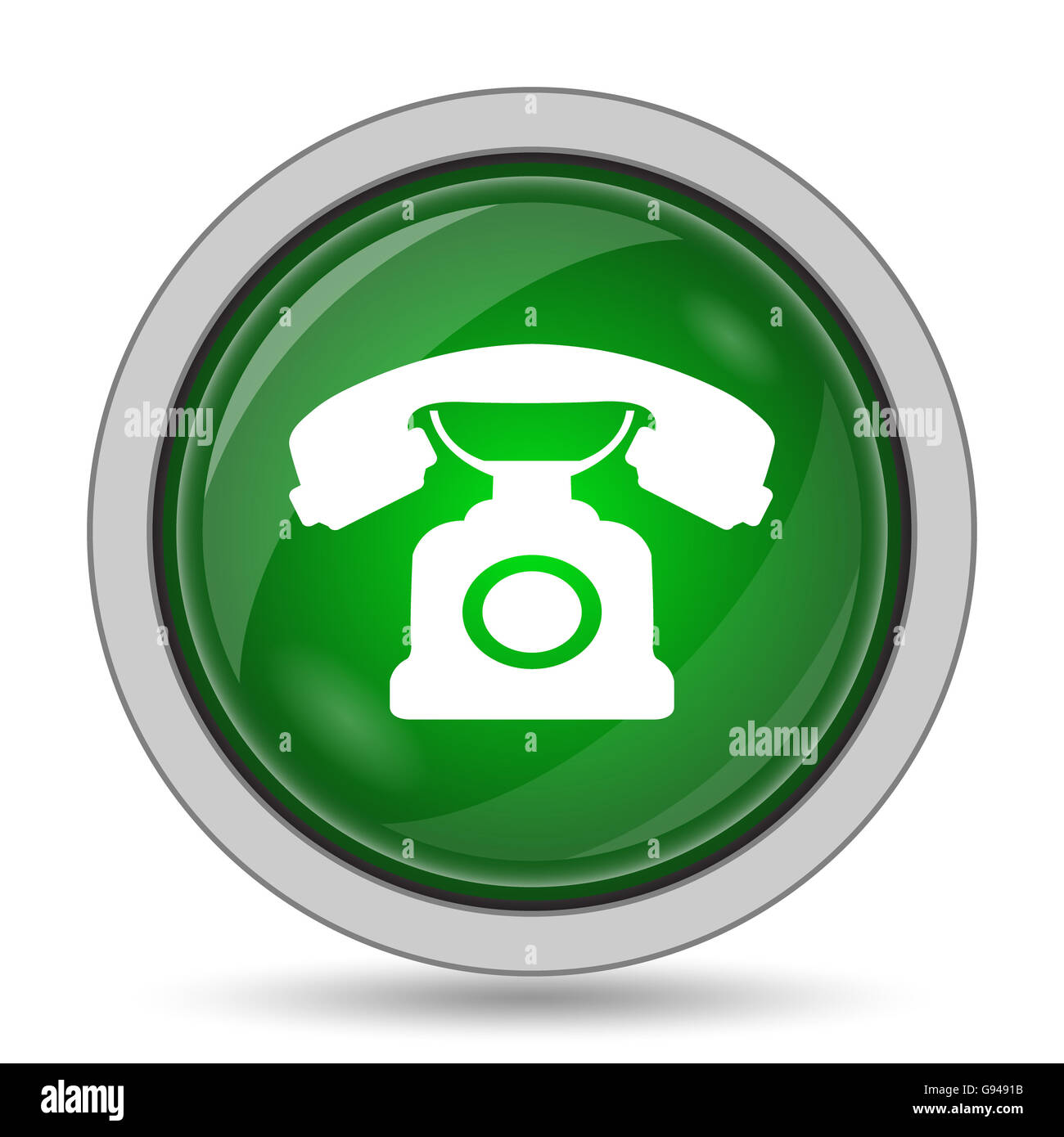 Phone icon. Internet button on white background Stock Photo - Alamy
