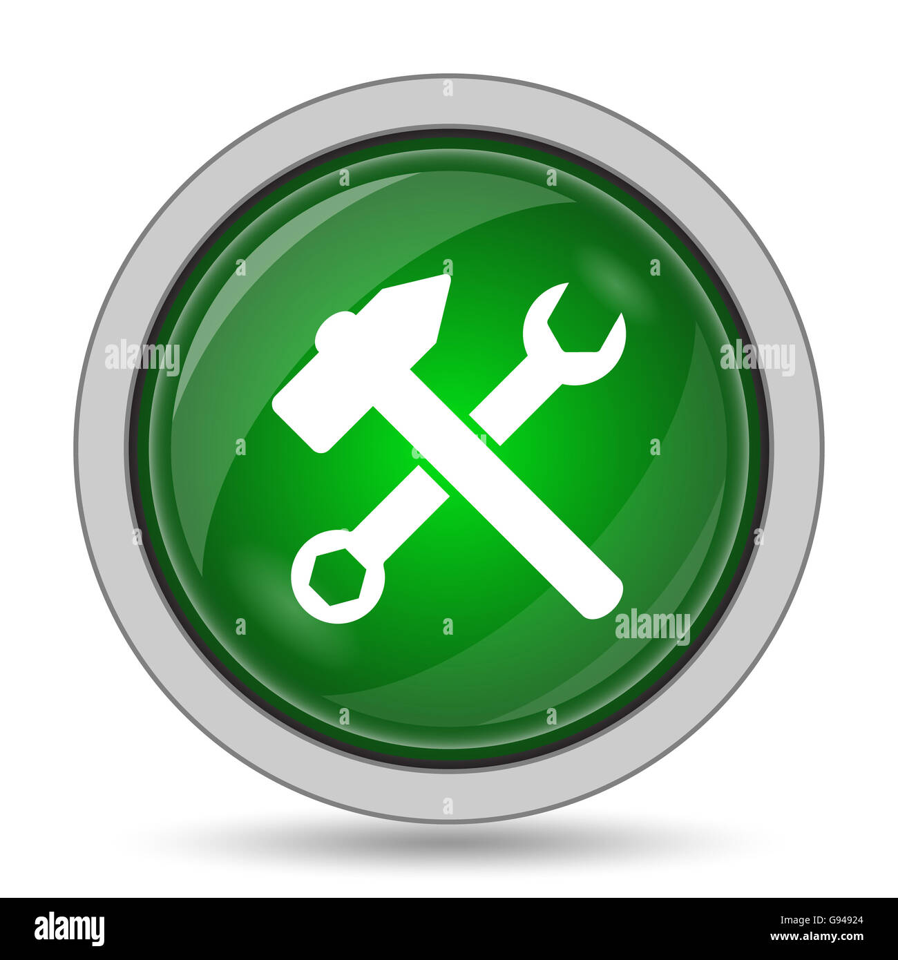 Tools icon. Internet button on white background Stock Photo - Alamy