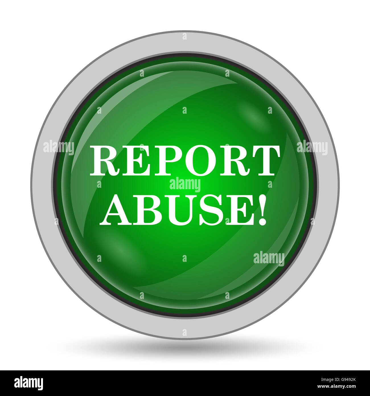 Report abuse icon. Internet button on white background Stock Photo - Alamy