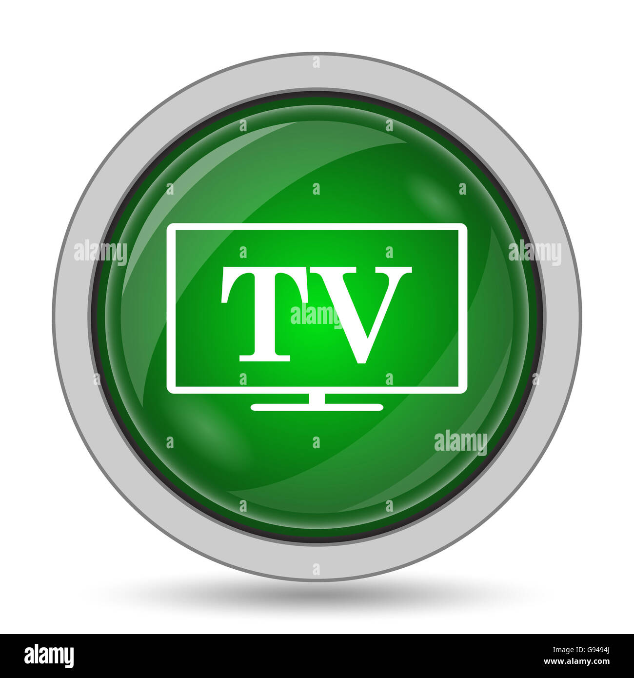TV icon. Internet button on white background Stock Photo - Alamy