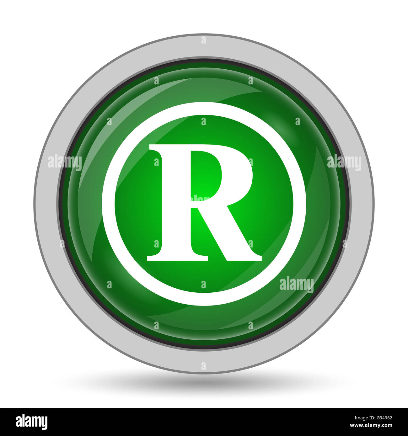 Registered mark icon. Internet button on white background Stock Photo ...