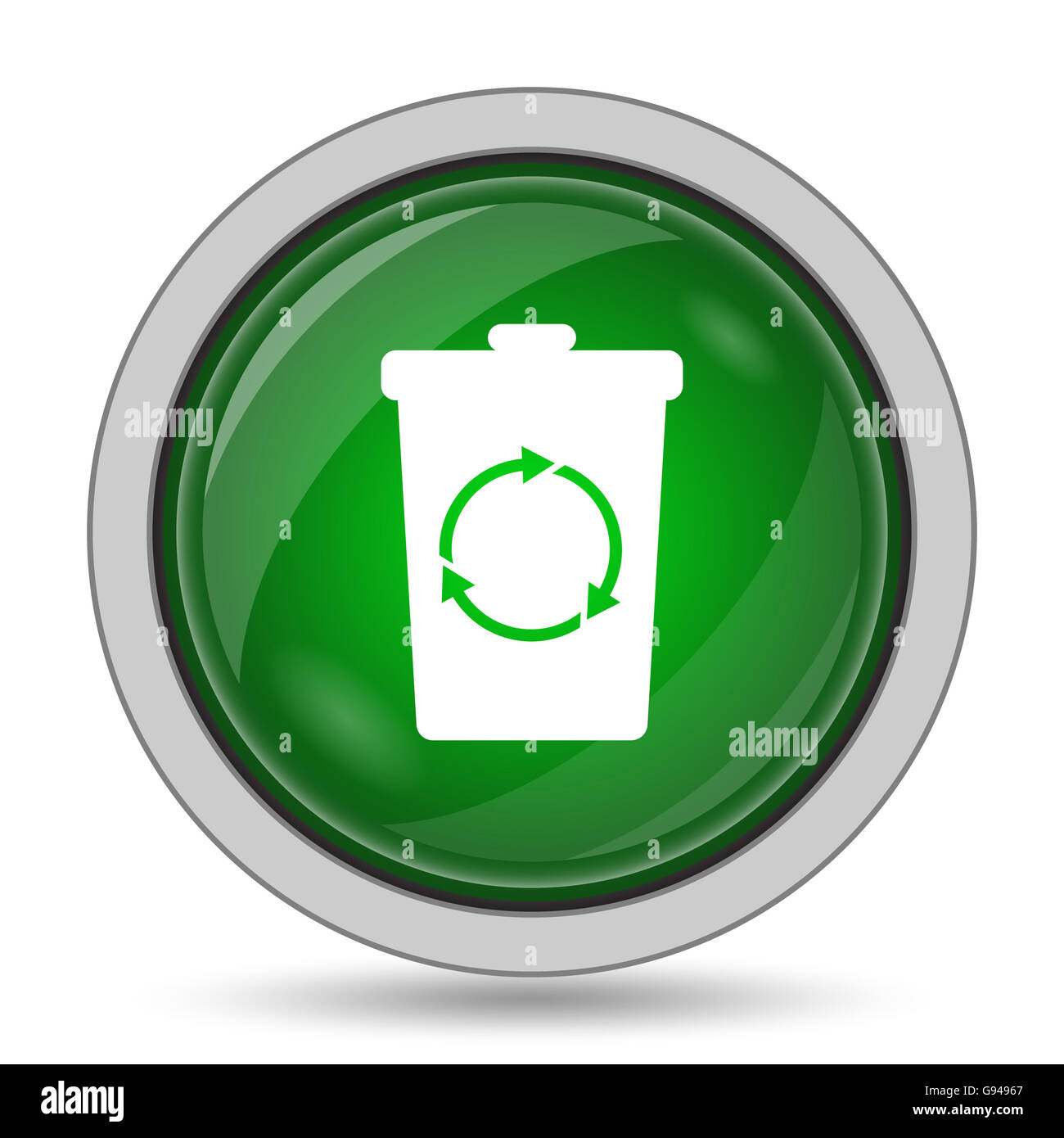 Recycle bin icon. Internet button on white background Stock Photo - Alamy