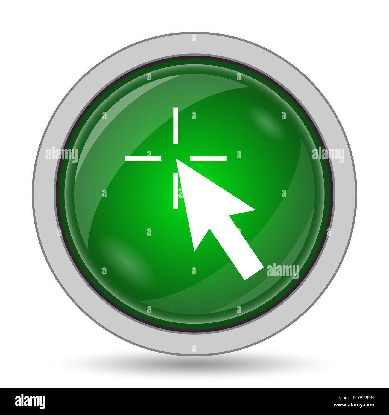 Click here icon. Internet button on white background Stock Photo - Alamy