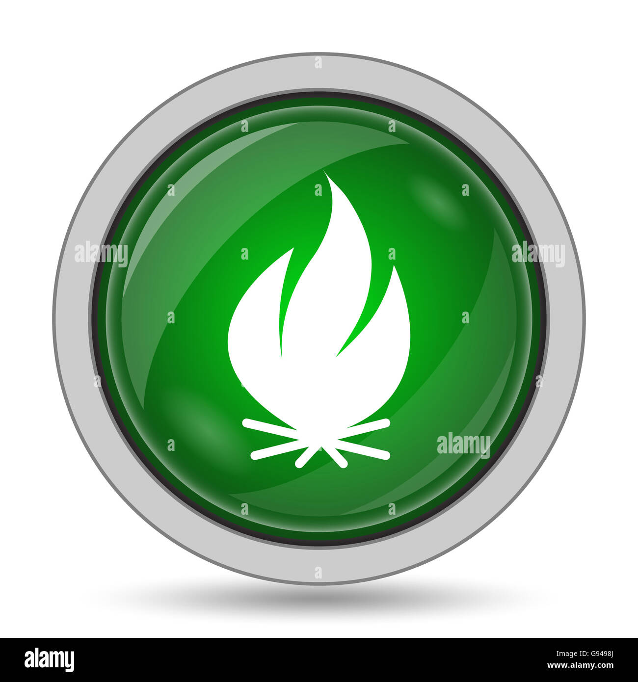 Fire icon. Internet button on white background Stock Photo - Alamy