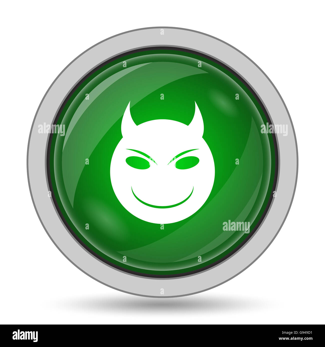 Evil icon. Internet button on white background Stock Photo - Alamy