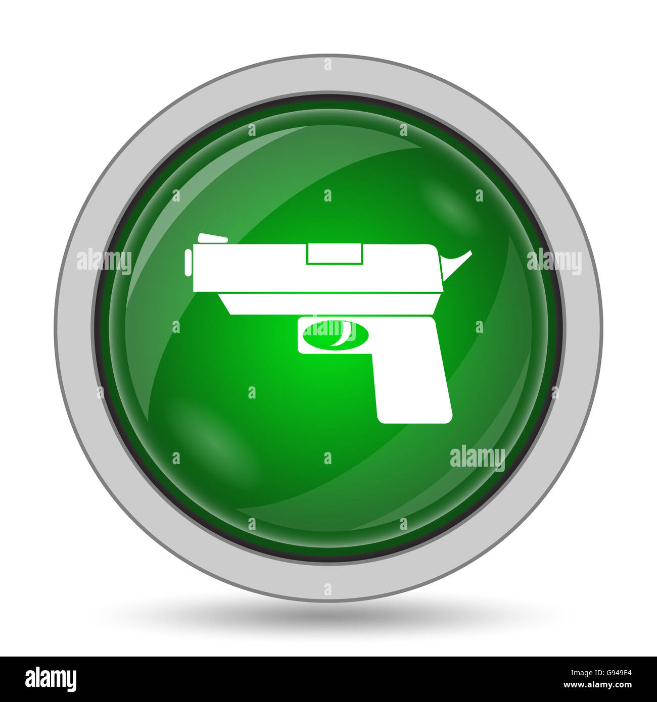 Revolver pistol on green background Cut Out Stock Images & Pictures - Alamy