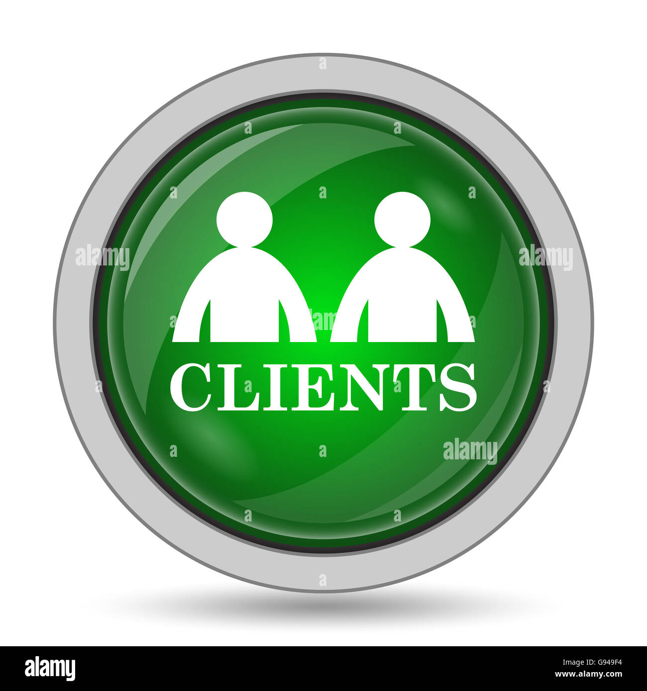 Clients icon. Internet button on white background Stock Photo - Alamy