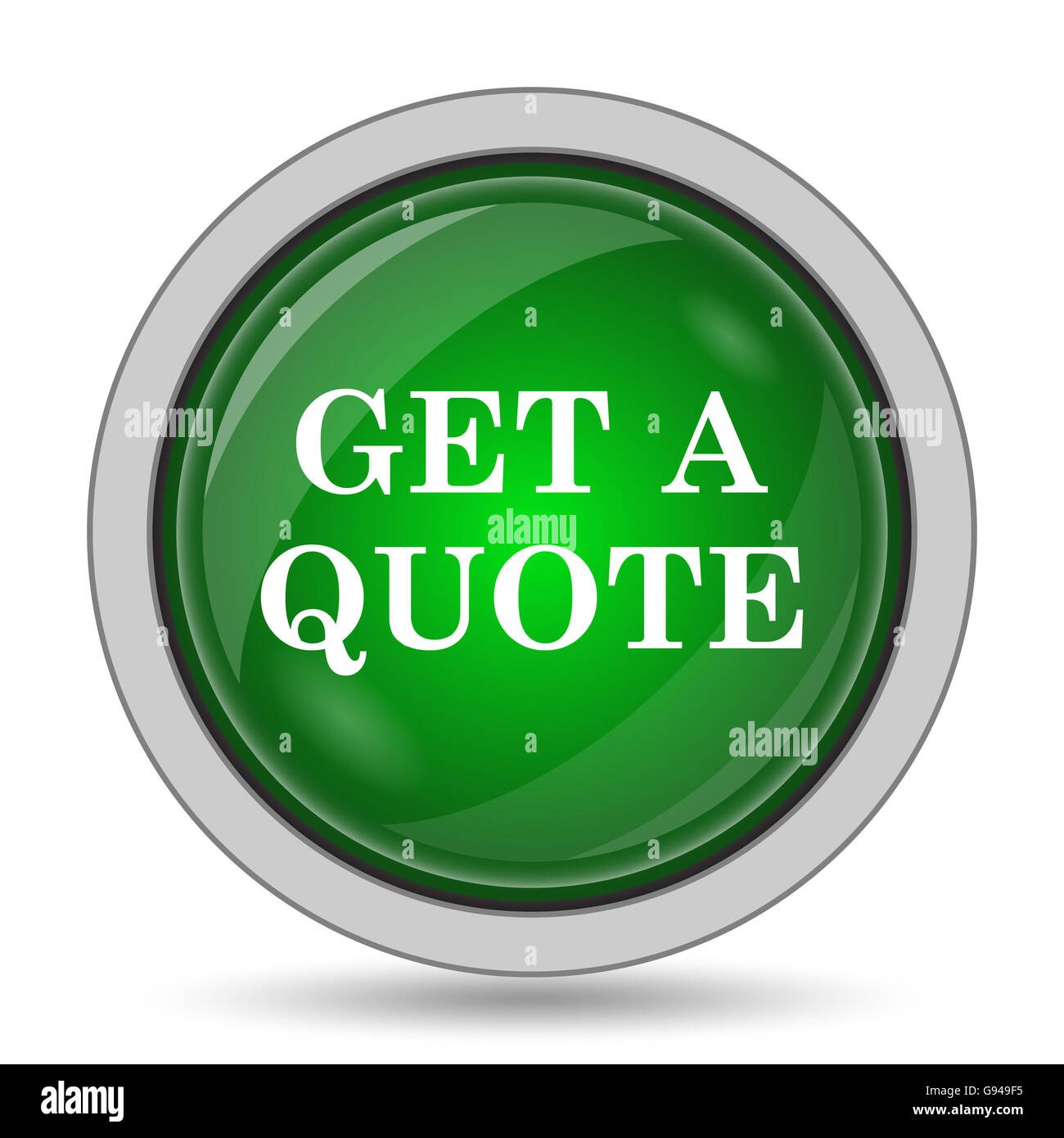 Get a quote icon. Internet button on white background Stock Photo - Alamy