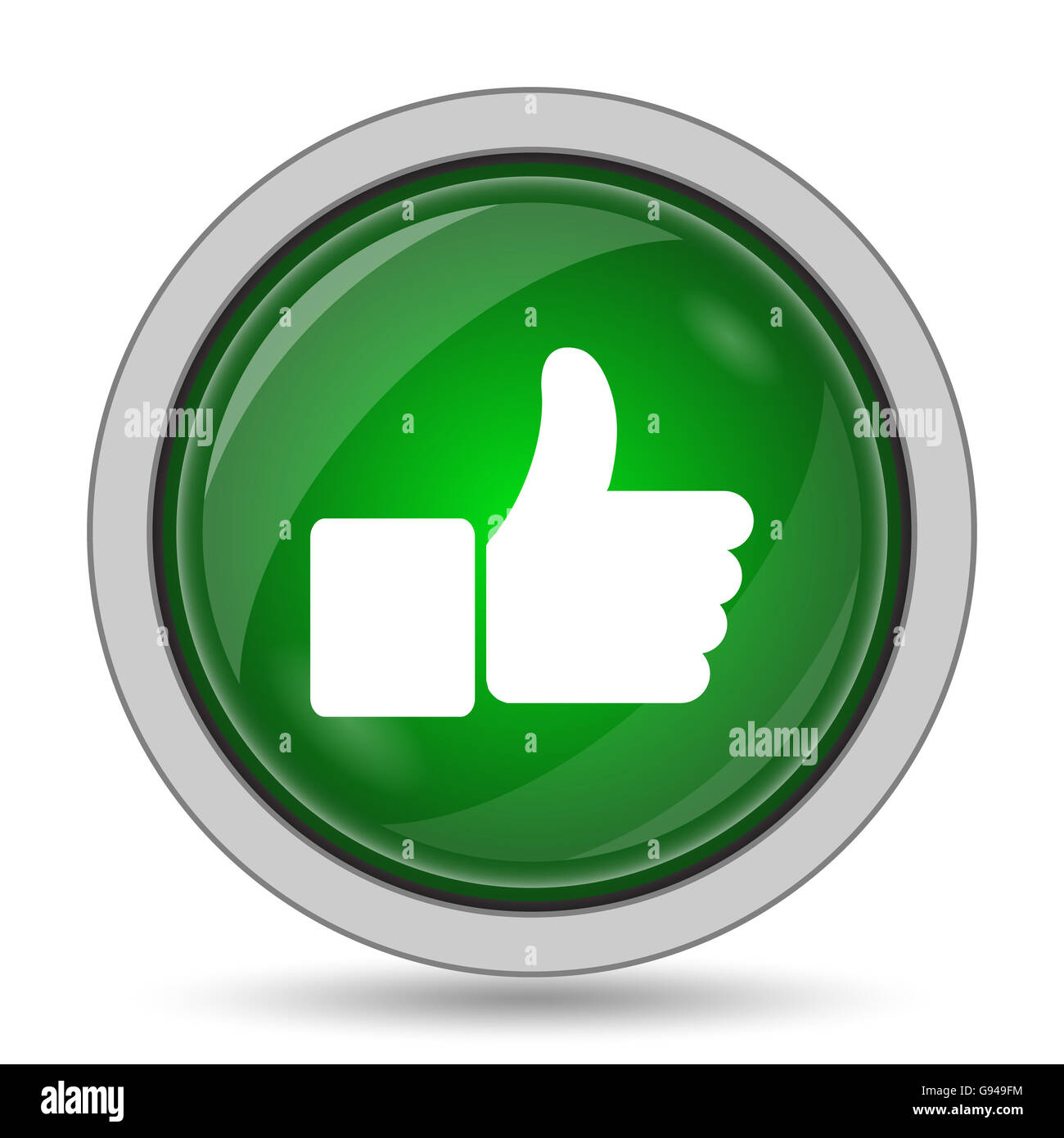 Thumb up icon. Internet button on white background Stock Photo - Alamy