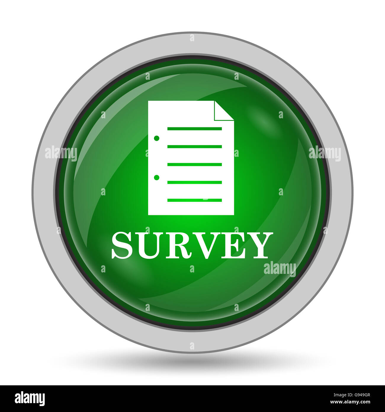 Survey icon. Internet button on white background Stock Photo - Alamy