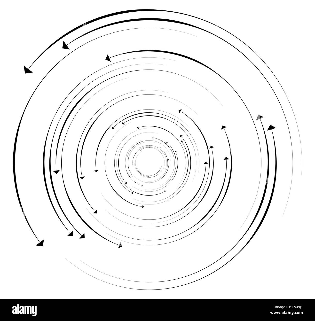 Concentric, circular arrows. Random dynamic circle arrows Stock Vector ...