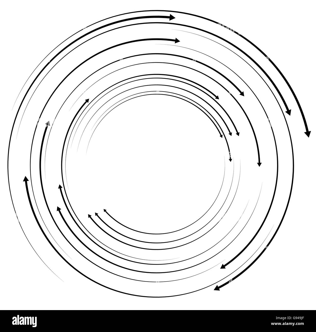 Concentric, circular arrows. Random dynamic circle arrows Stock Vector ...