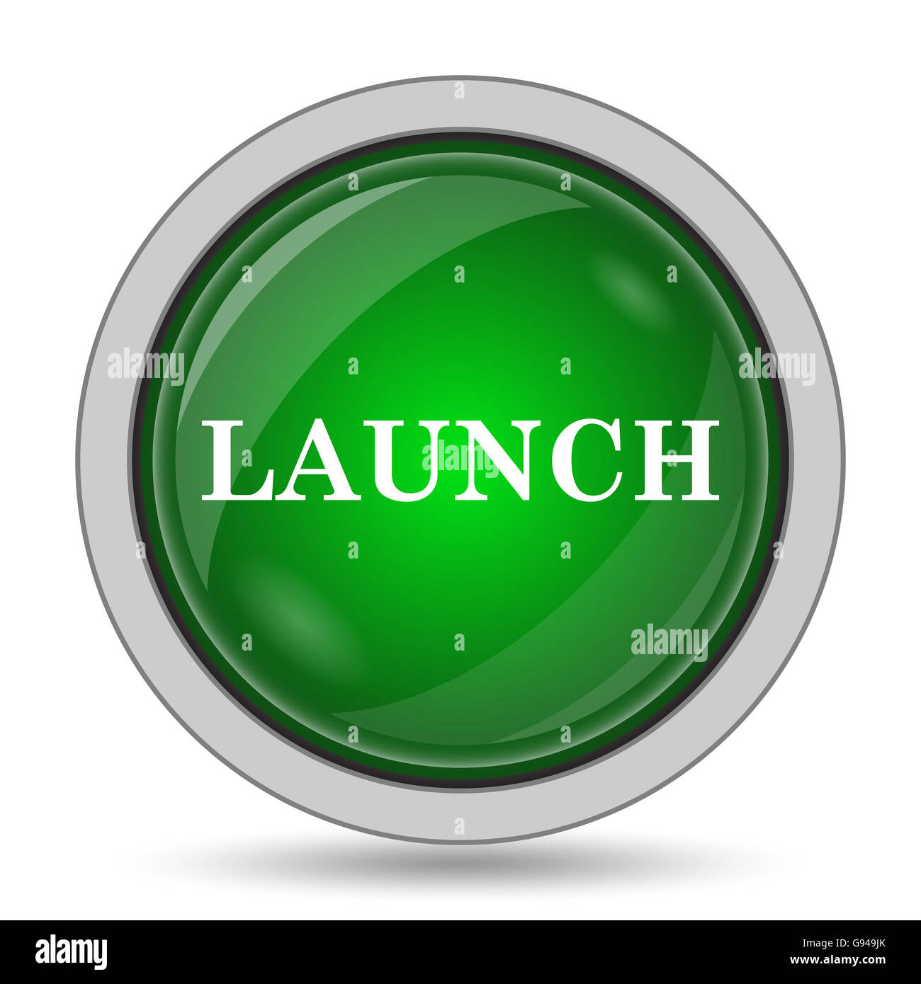 Launch icon. Internet button on white background Stock Photo - Alamy