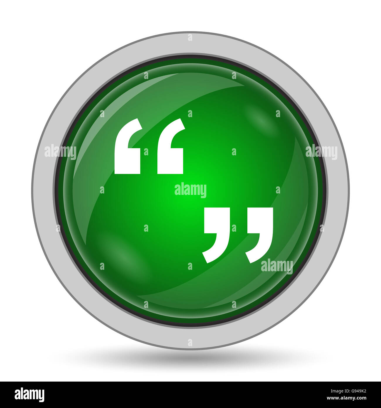 Quotation marks icon. Internet button on white background Stock Photo ...