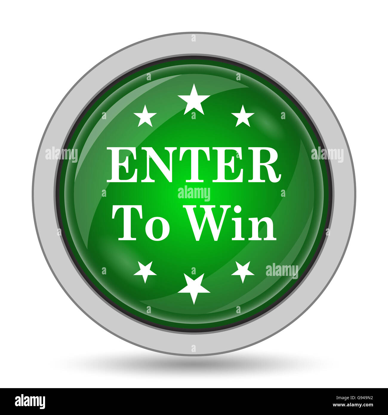 Enter to win icon. Internet button on white background Stock Photo - Alamy