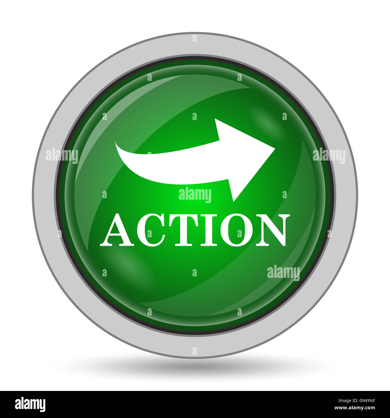 Action icon. Internet button on white background Stock Photo - Alamy
