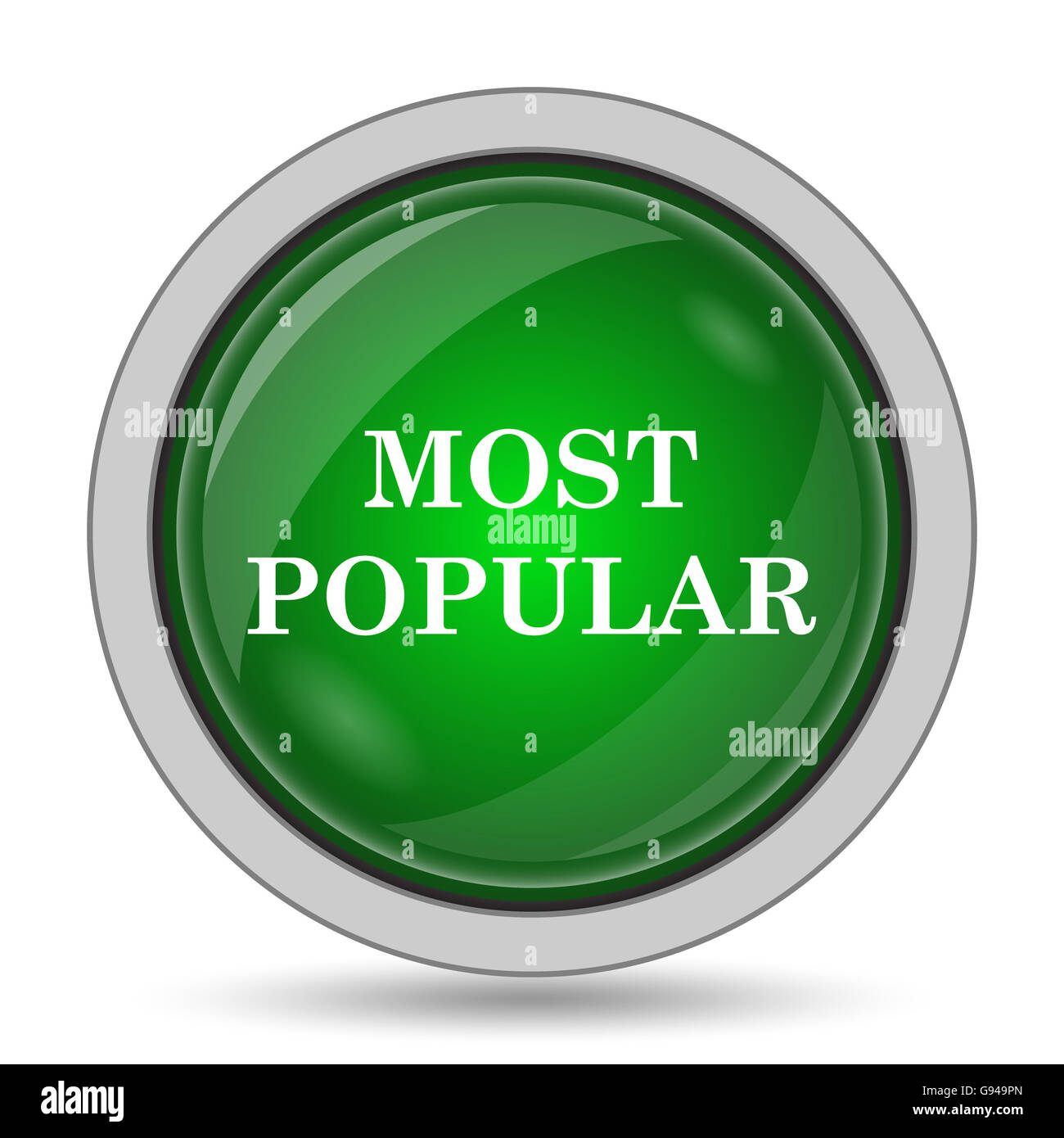 Most popular icon. Internet button on white background Stock Photo - Alamy