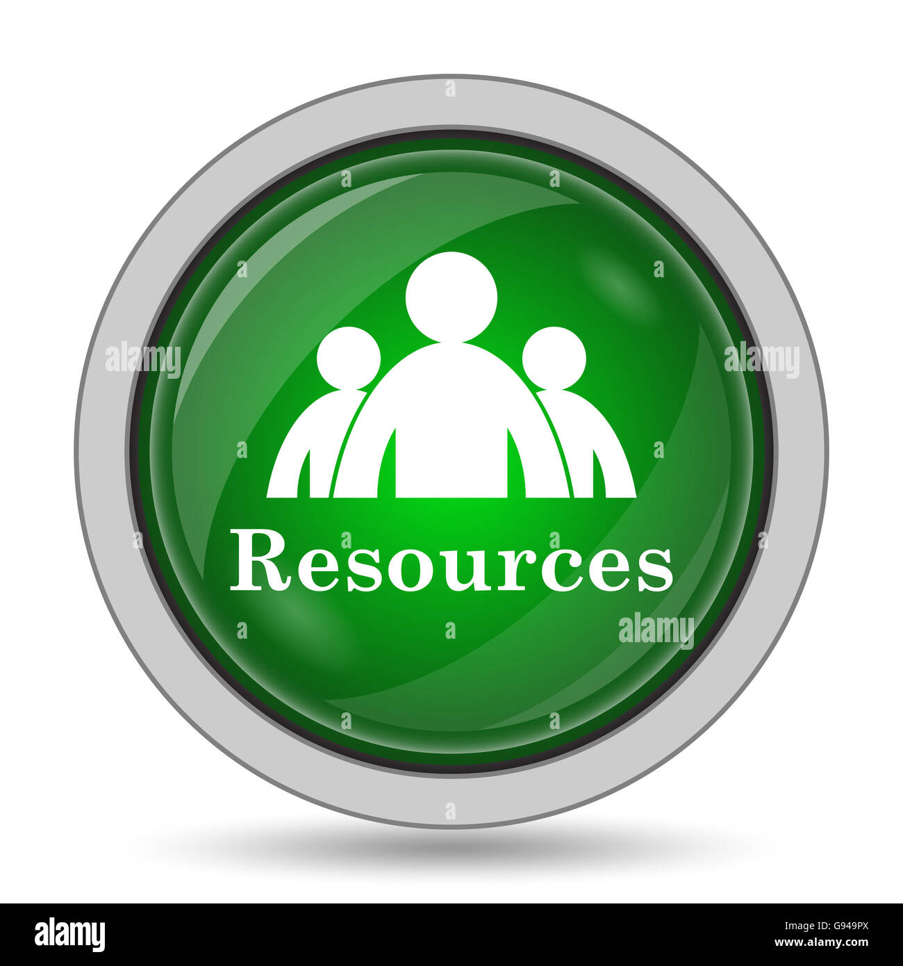Resources icon. Internet button on white background Stock Photo - Alamy