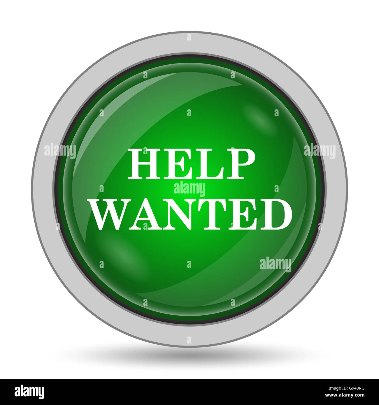 Help wanted icon. Internet button on white background Stock Photo - Alamy