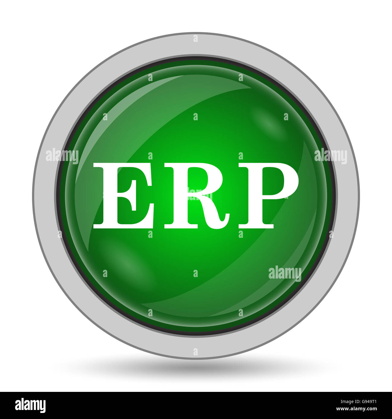 ERP icon. Internet button on white background Stock Photo - Alamy