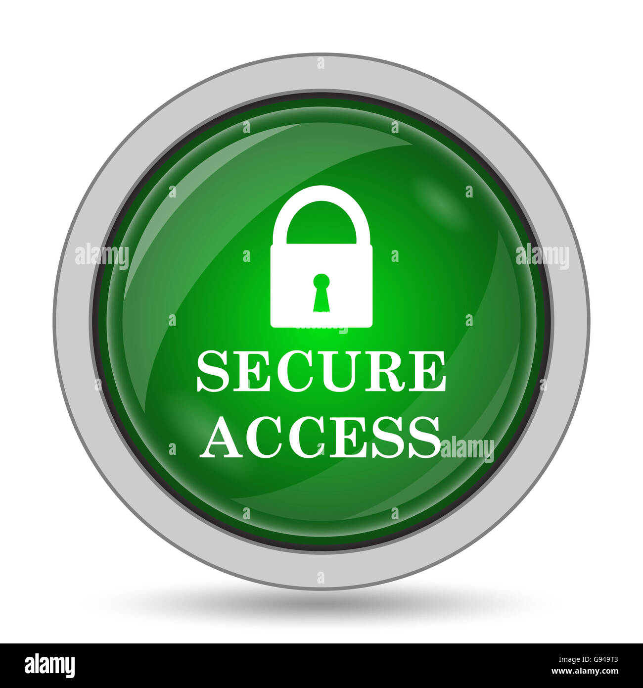 Secure access icon. Internet button on white background Stock Photo - Alamy