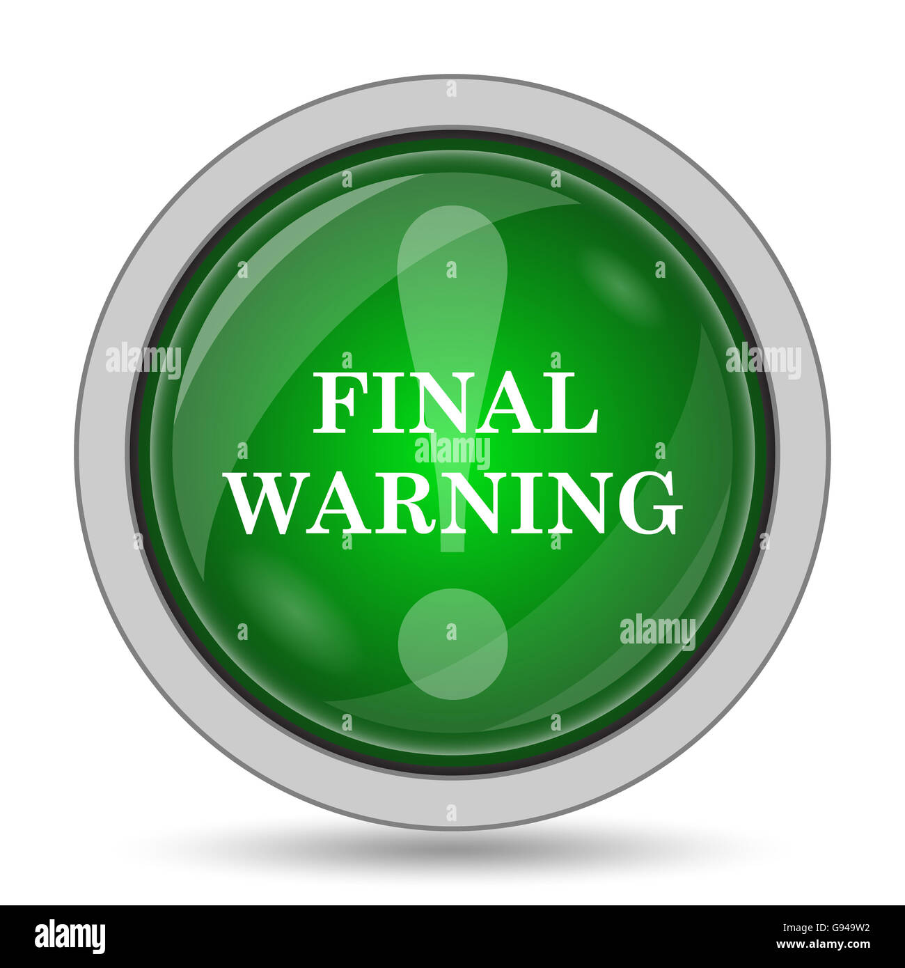 Final warning icon. Internet button on white background Stock Photo - Alamy