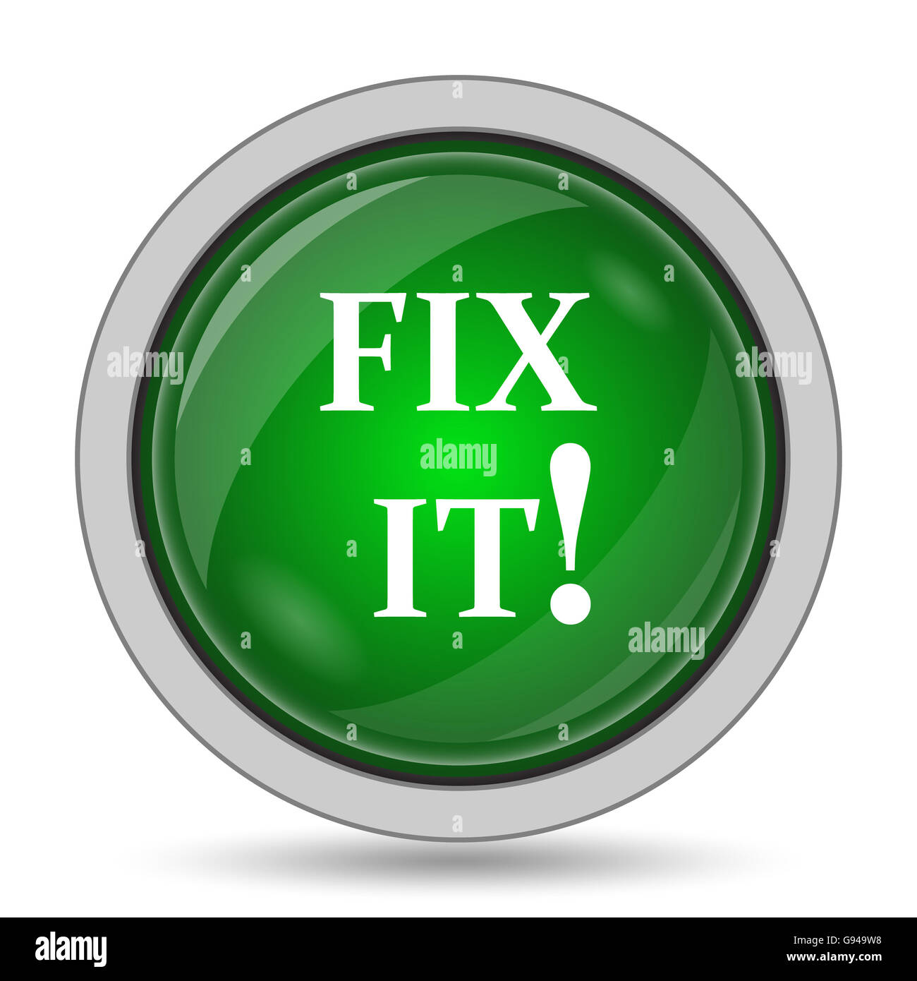 Fix it icon. Internet button on white background Stock Photo - Alamy